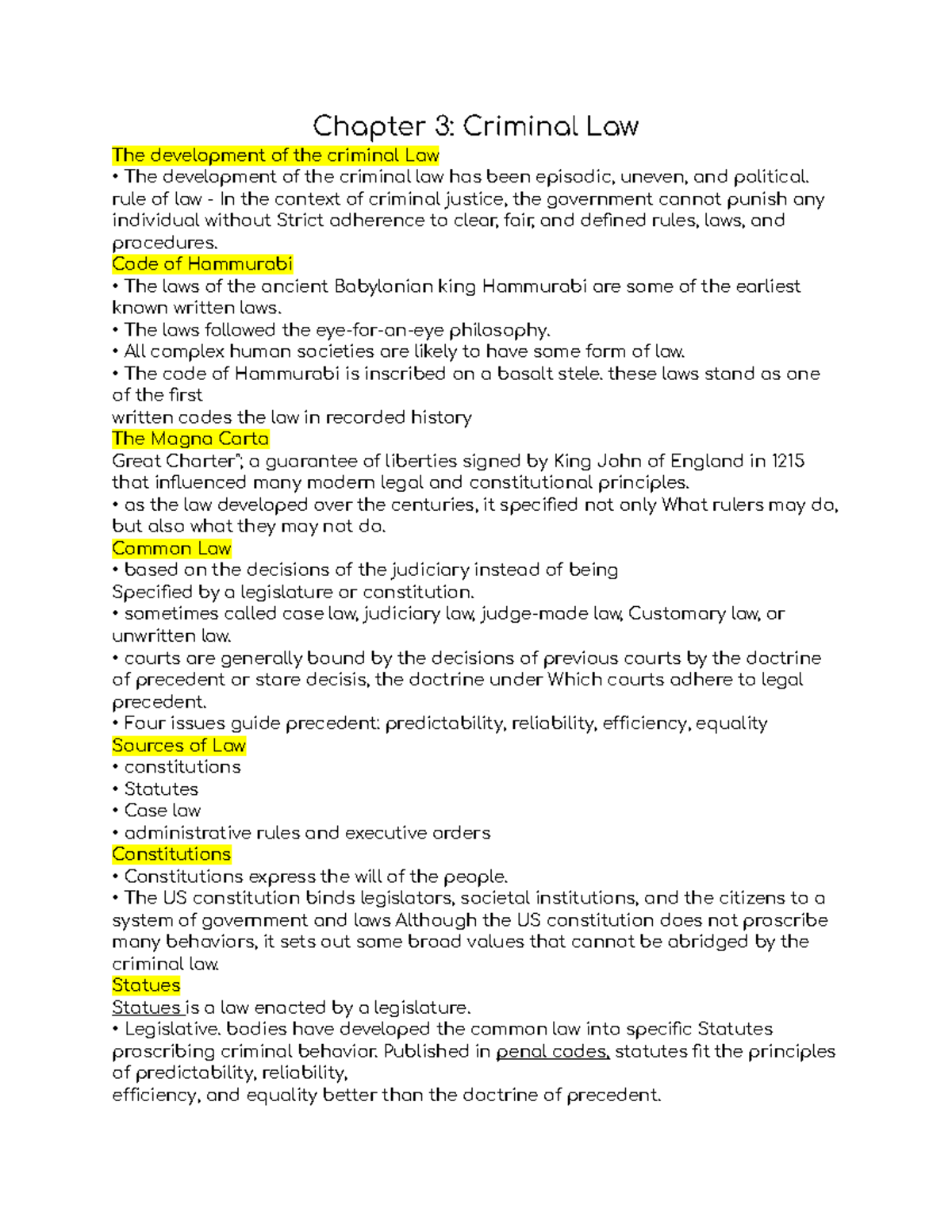 Chapter 3 Criminal Law - In case you missed the notes - Chapter 3 ...