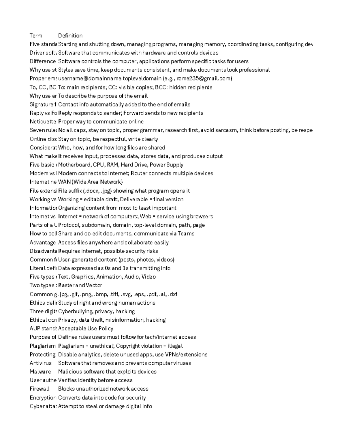 Digital Literacy Overview & Ethical Considerations - 39bffe06 - Studocu