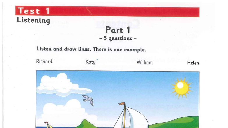 Flyers 9 Test 1 Listening & Reading Activities - Studocu