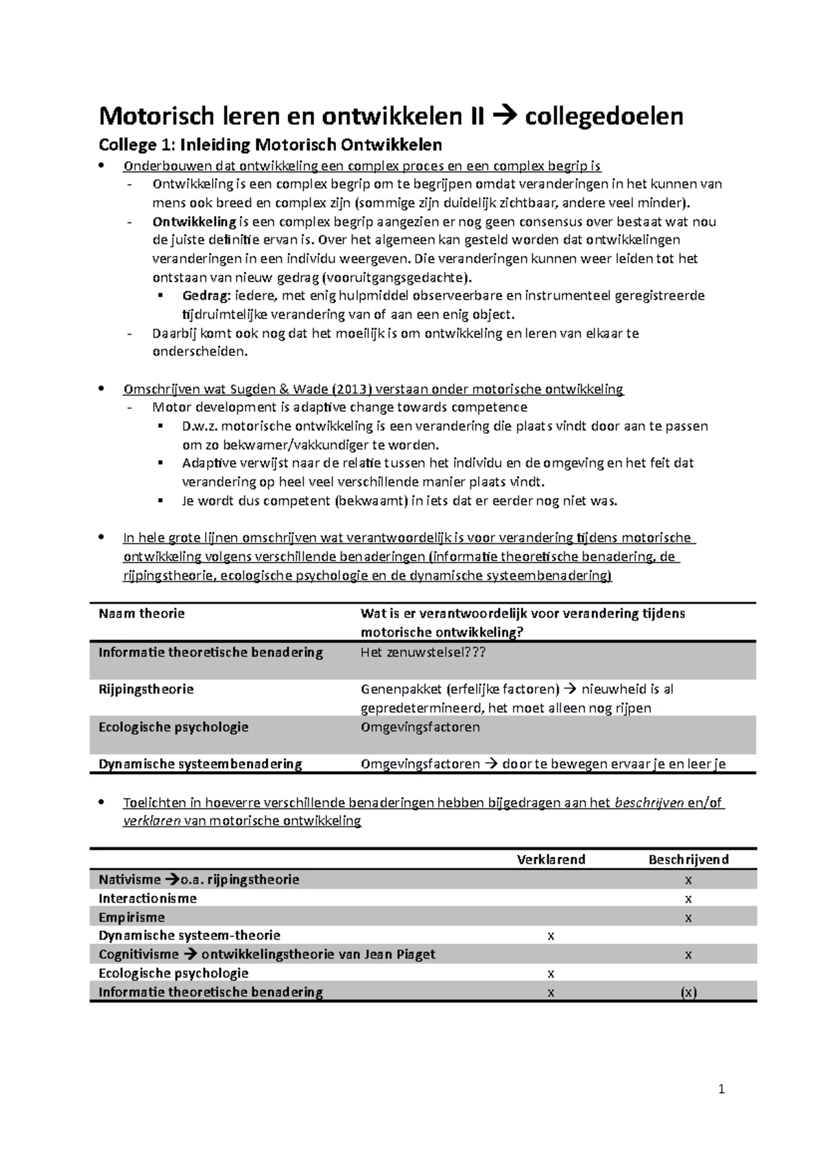 Werkcollege 2 impliciet en expliciet leren - Zorg dat je vooraf aan het ...