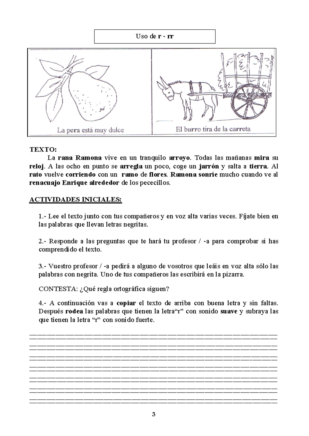 Ortografía-1: Ejercicios de Repaso para 1er Grado de Primaria - Studocu
