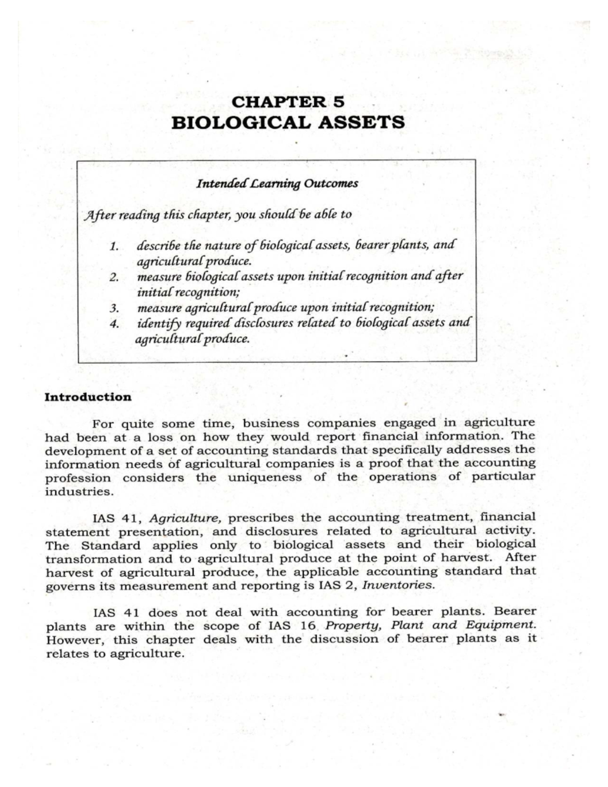 CHAPTER 5: BIOLOGICAL ASSETS - UNDERSTANDING IAS 41 & MEASUREMENT - Studocu