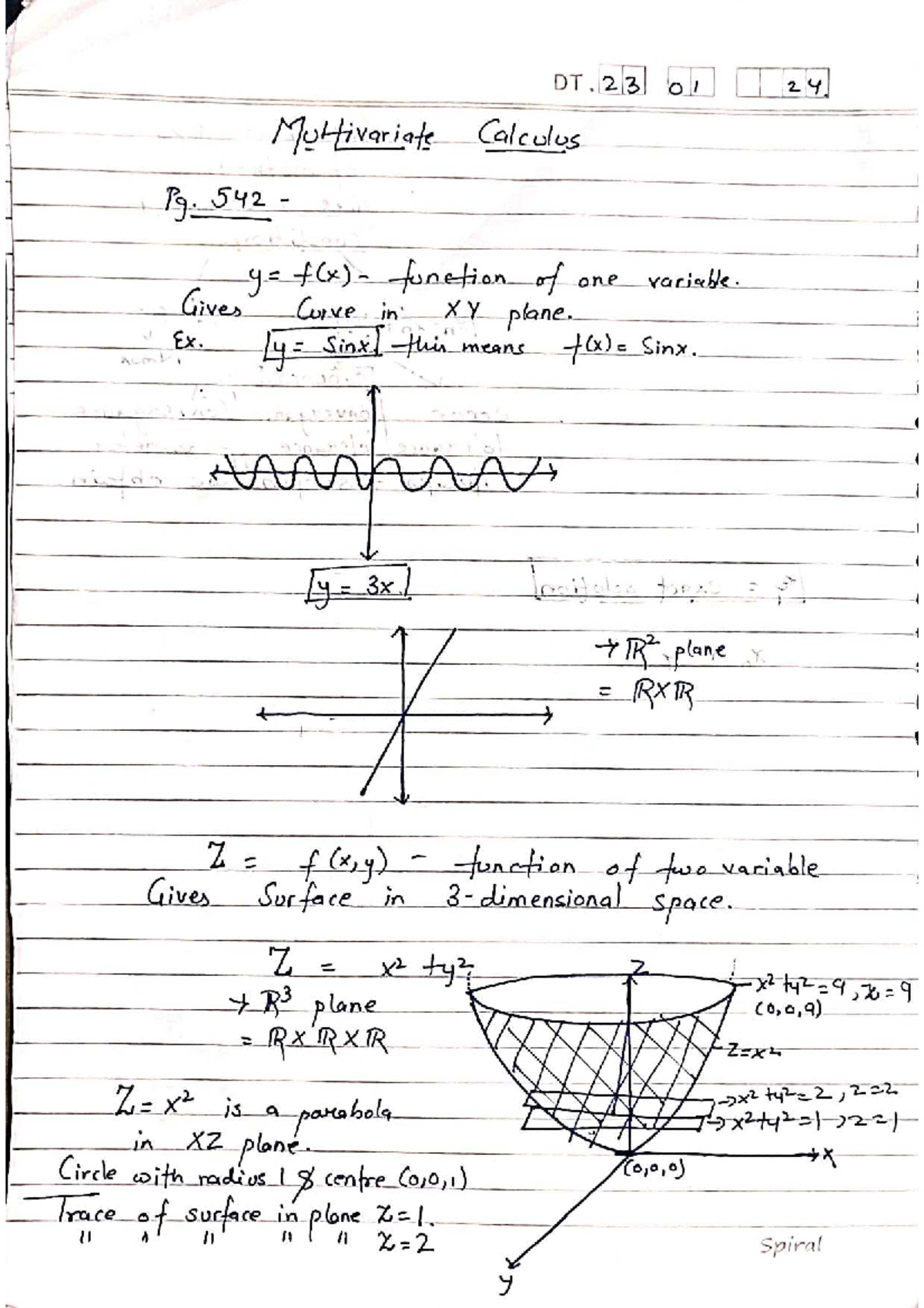 Multivariate Calculus (Complete Notes) - DT 23 01 24 to 31 01 24 - Studocu