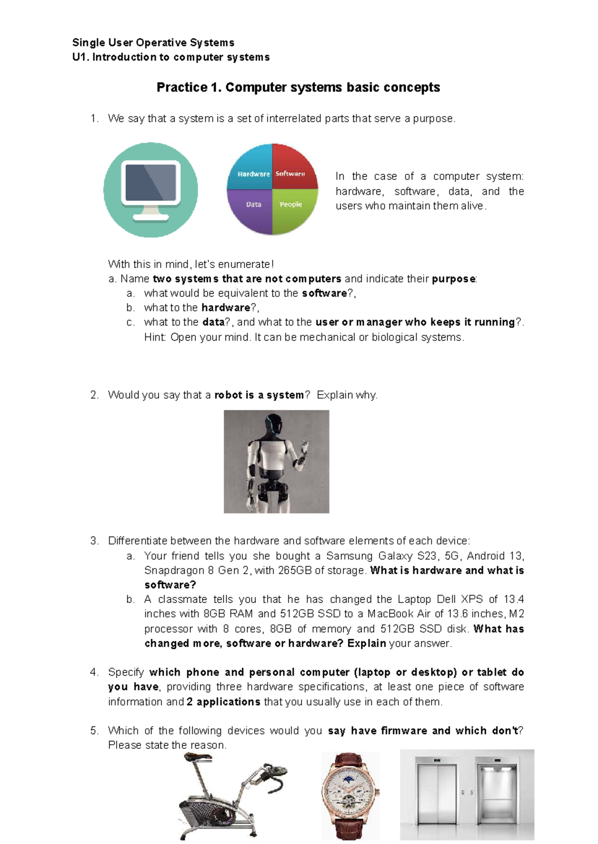 U1. Practice 1: Basic Concepts of Computer Systems - Studocu