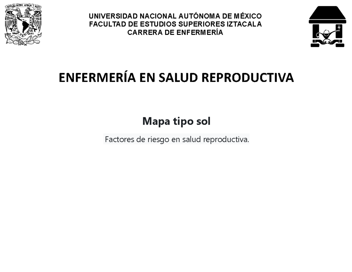 Mapa tipo sol - Tarea - UNIVERSIDAD NACIONAL AUTÓNOMA DE MÉXICO FACULTAD DE ESTUDIOS SUPERIORES ...