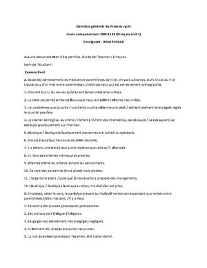 [Solved] Accords du verbe avec le sujet a Dites si le mot surlign est ...