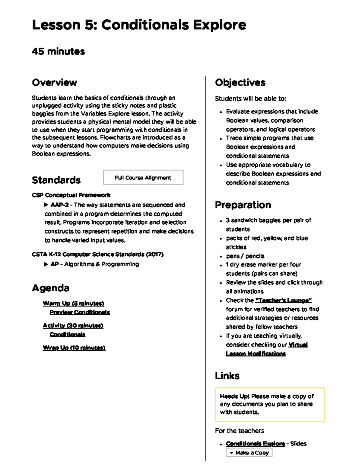 CSP Lesson 5: Exploring Conditionals and Boolean Expressions - Studocu