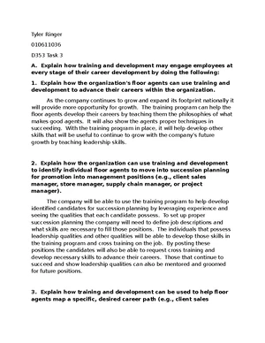 WGU D353 Strategic Development Task 3 - Training Program Overview - Studocu