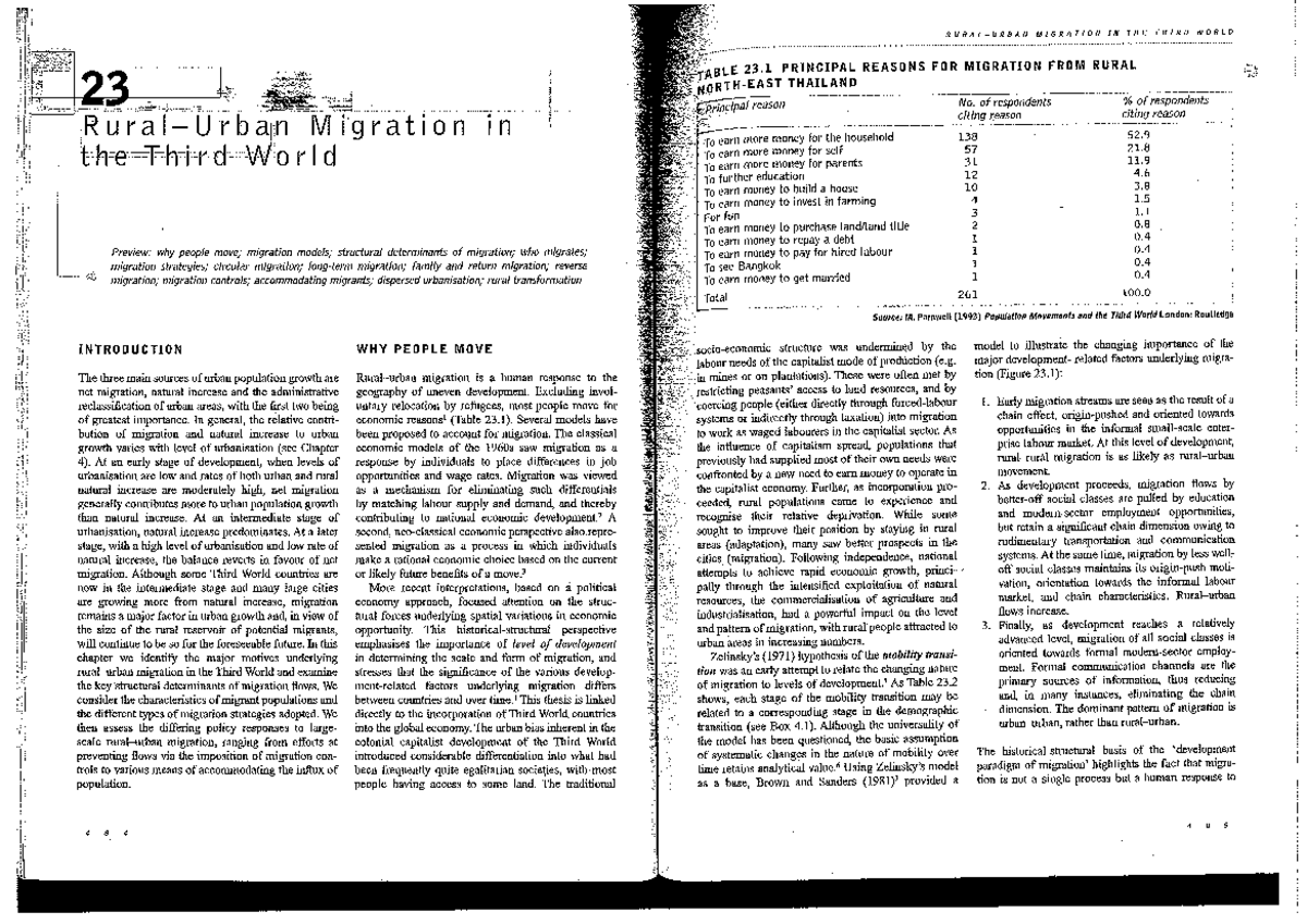 GEOG 221 SU 4.2 Chapter 23: Rural-Urban Migration in the Third World ...