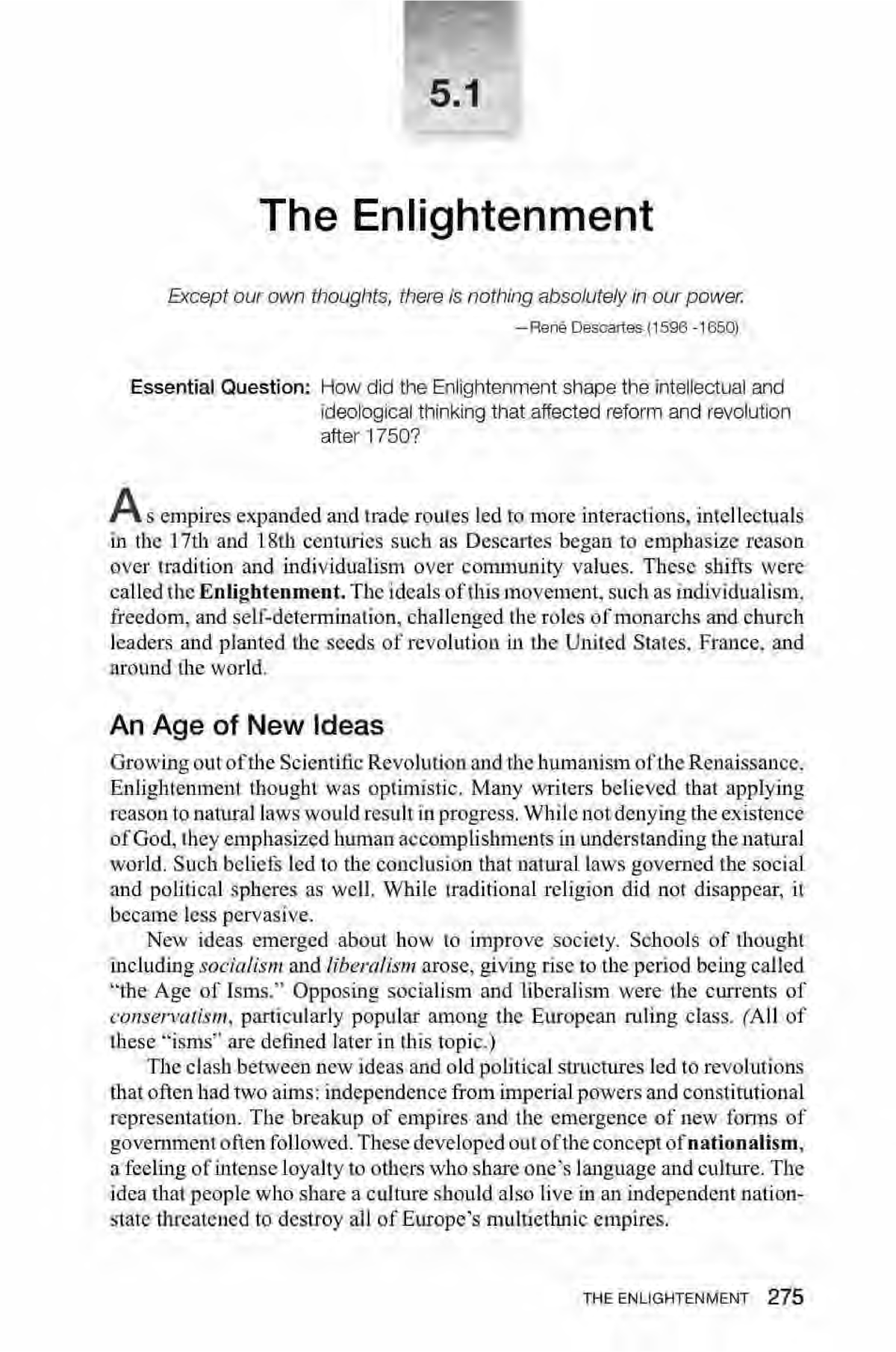 Amsco 5: The Enlightenment and Its Impact on Modern Thought - Studocu