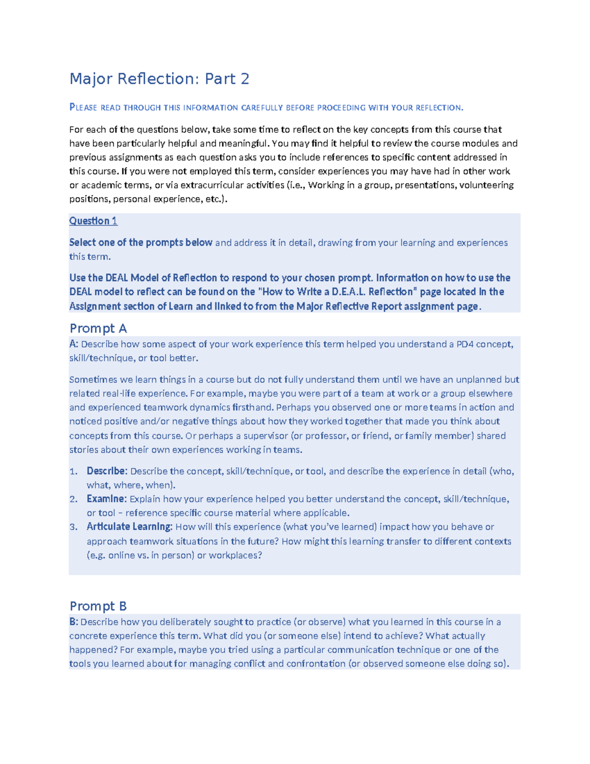 Major Reflection Report (MRR) Part 2: Insights on PD4 Concepts - Studocu