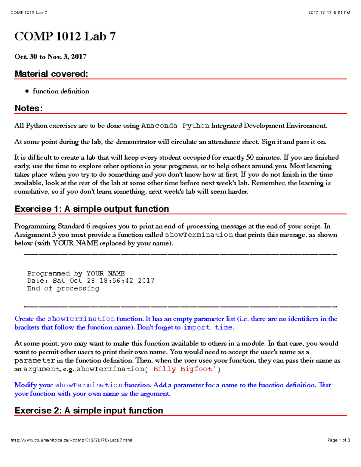 Lab 7 - Gord Boyer - COMP 1012 Lab 7 2017-12-17, 5)31 PM cs.umanitoba/~comp1012/2017C/Lab07 Page ...