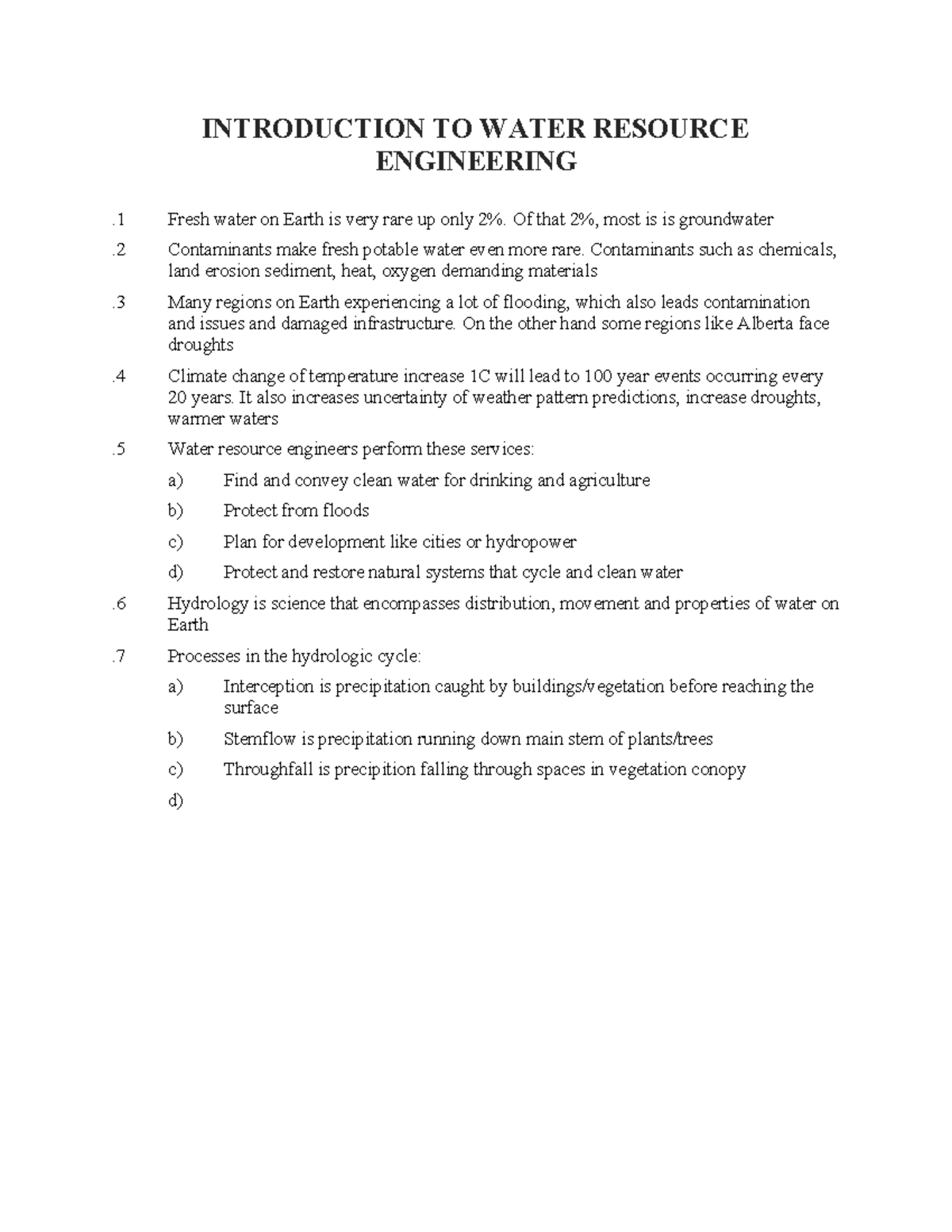 Introduction to Water Resource Engineering: Key Concepts and Challenges ...
