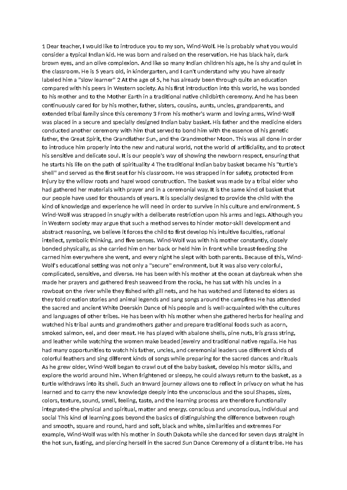 A Father's Plea Grade 9 - Make MCQ / QUESTION ANSWER - 1 Dear teacher ...