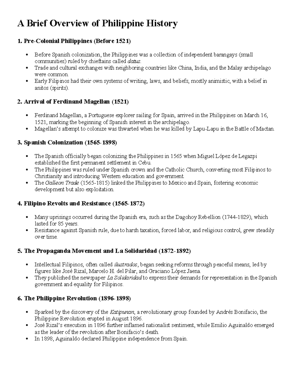 A Brief Overview of Philippine History - Pre-Colonial Philippines ...