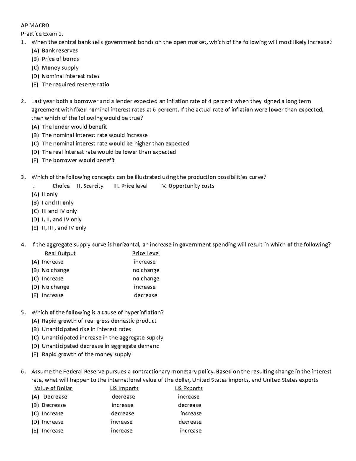 January 2018 - Final Exam Practice Test - AP MACRO Practice Exam 1 ...