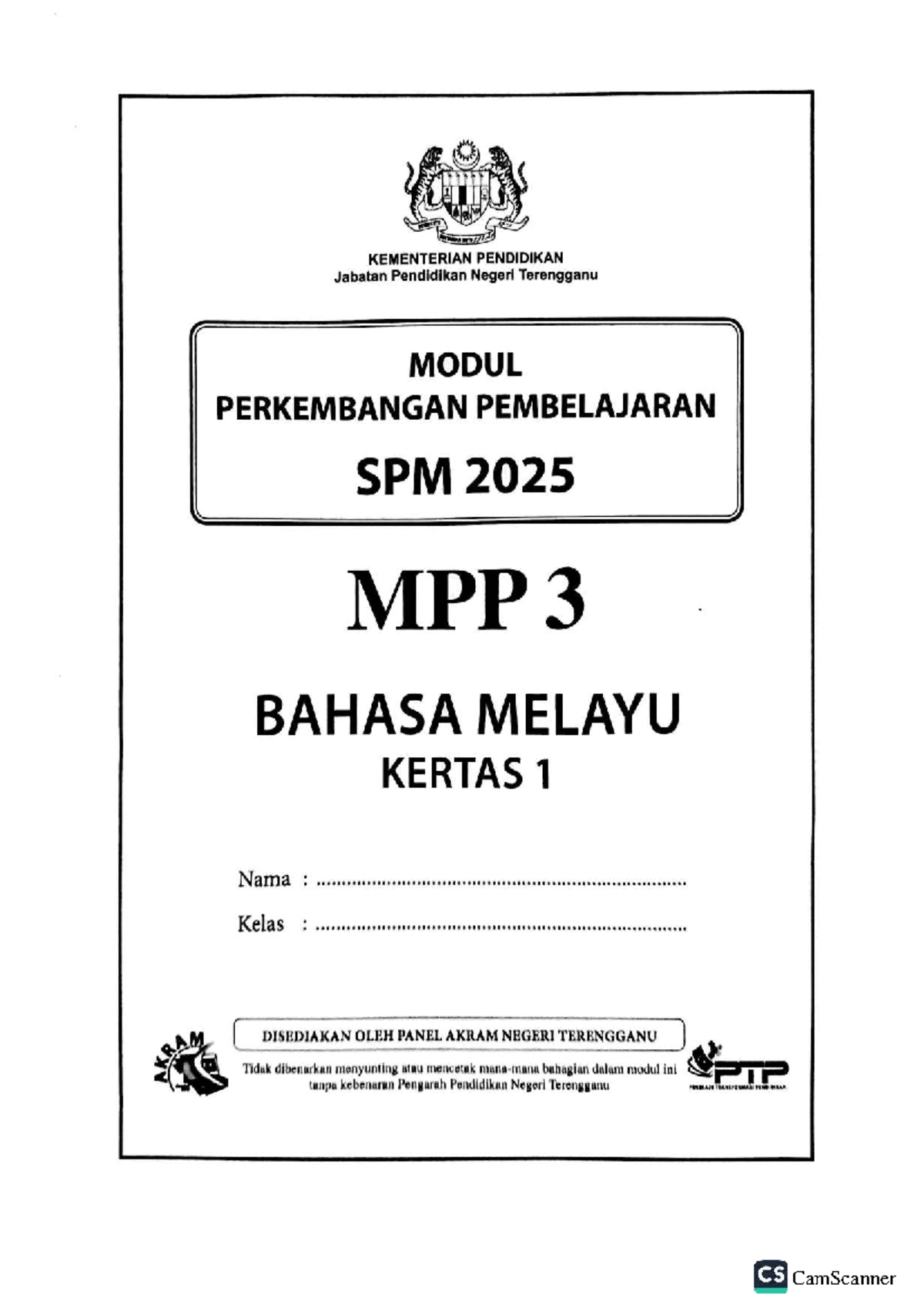 Modul Perkembangan Pembelajaran MPP 3 SPM 2025: Bahasa Melayu Kertas 1 - Studocu