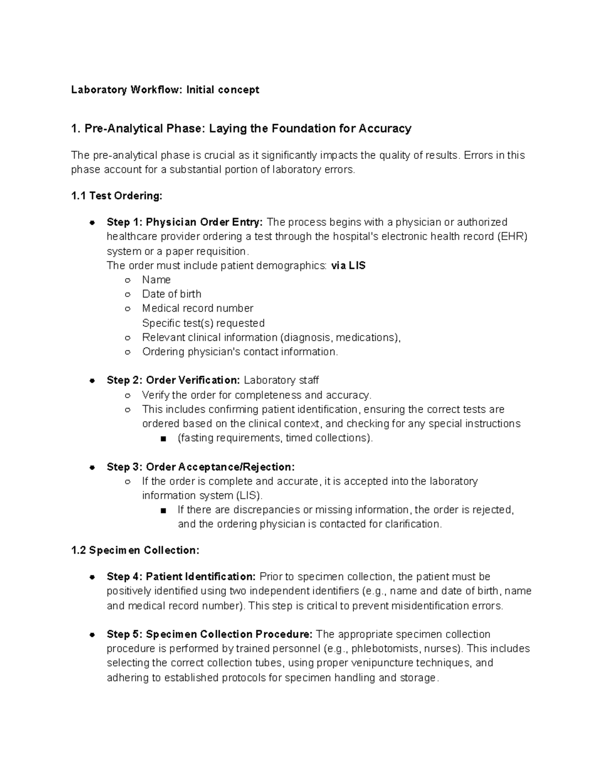 Laboratory Workflow: Laying the Foundation for Accuracy - Studocu