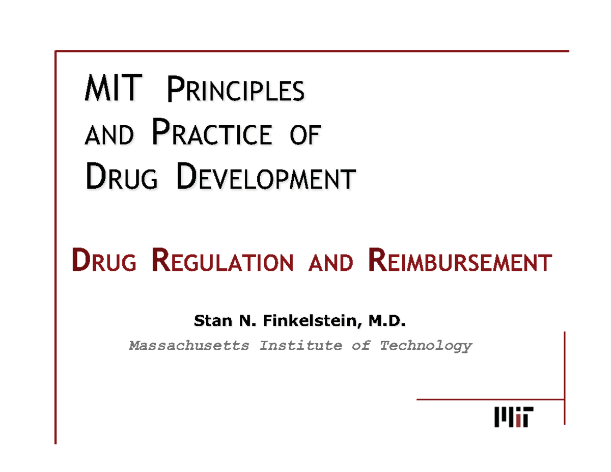 Drug Regulation and Reimbursement - D RUG R EGULATION AND R ...