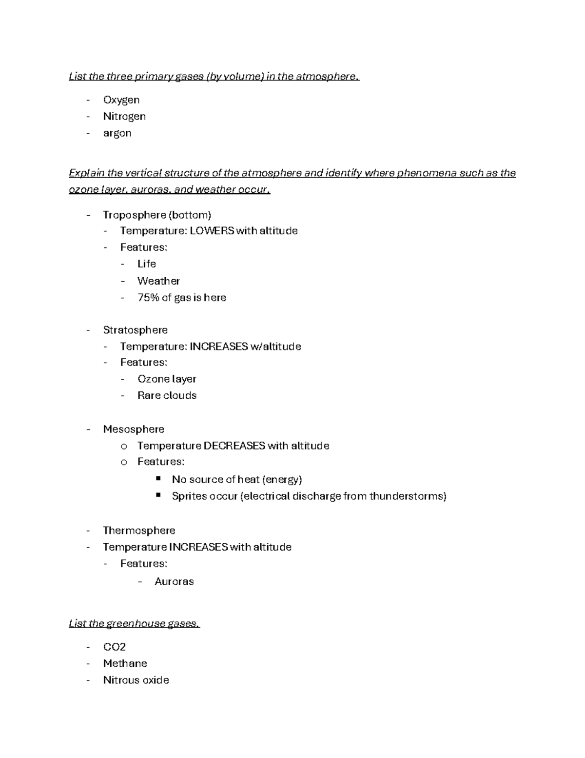 Atmospheric Processes and Measurement: An Overview for GEOS 101 - List ...