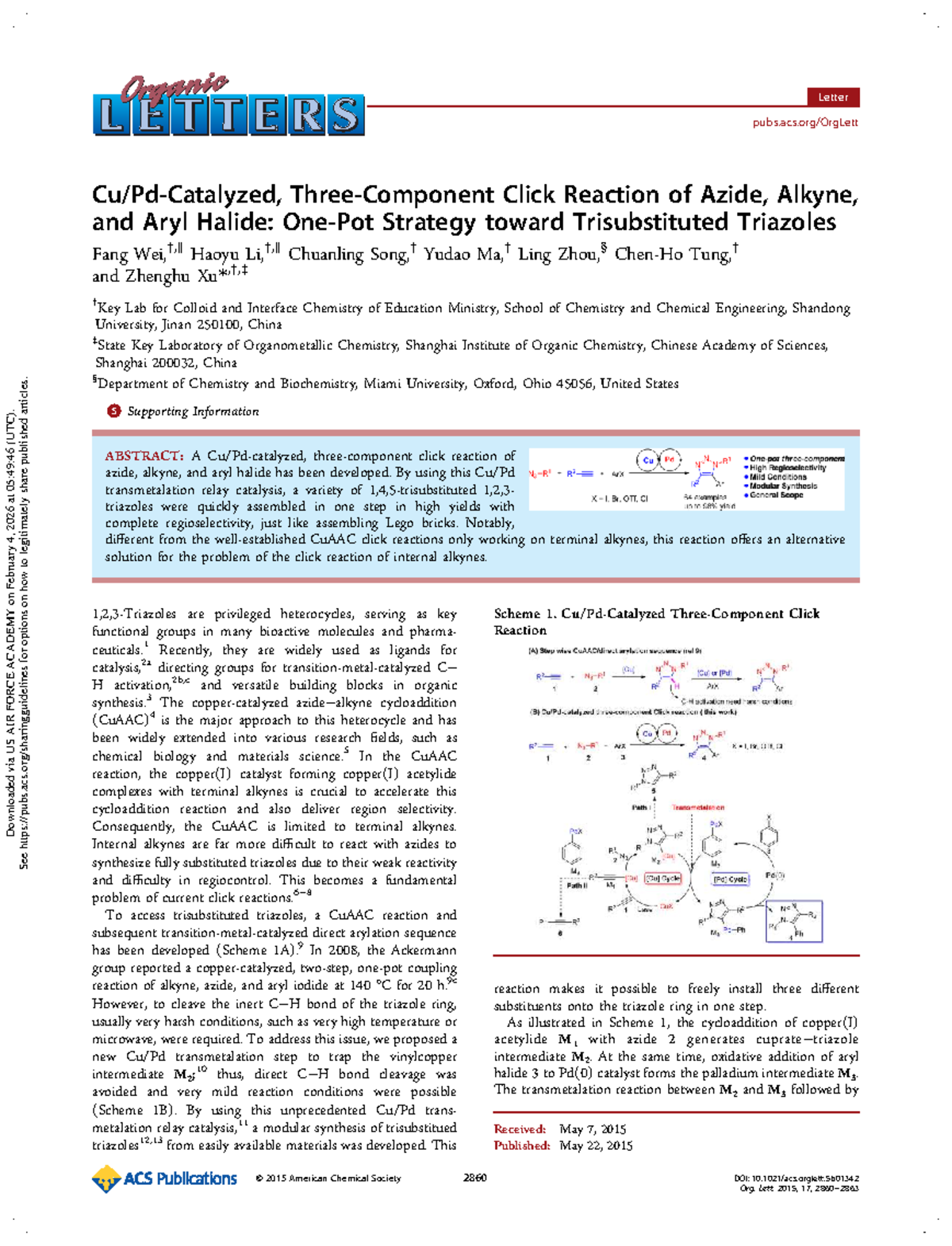 Cu-pd-catalyzed-three-component-click-reaction-of-azide-alkyne-and-aryl ...