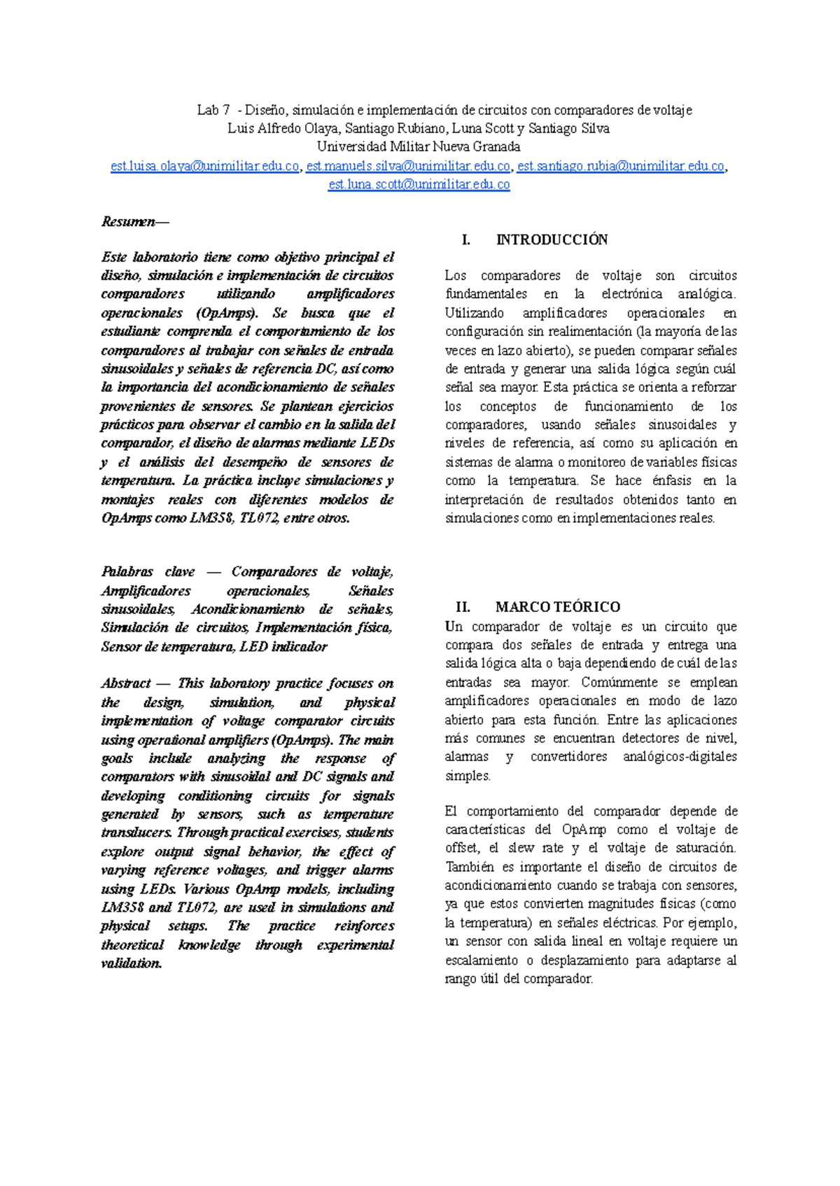 Lab 7 - Diseño y Simulación de Circuitos con Comparadores (Electrónica ...