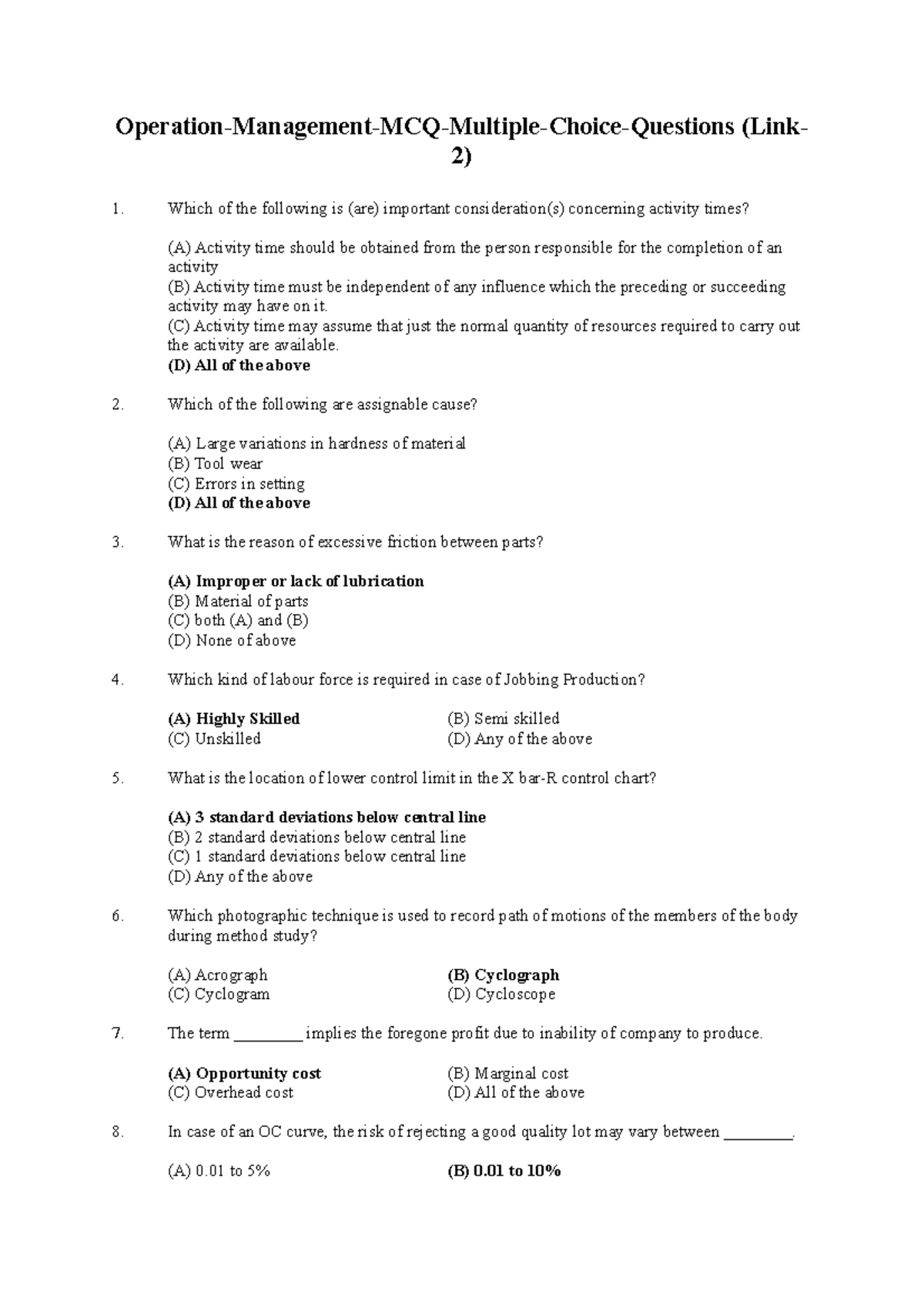 GK Questions 6 - Operation-Management-MCQ-Multiple-Choice-Questions ...