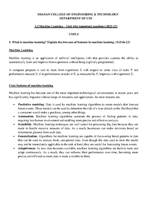 R22 AM505PC Machine Learning Lab Manual - Key Exercises & Concepts - Studocu