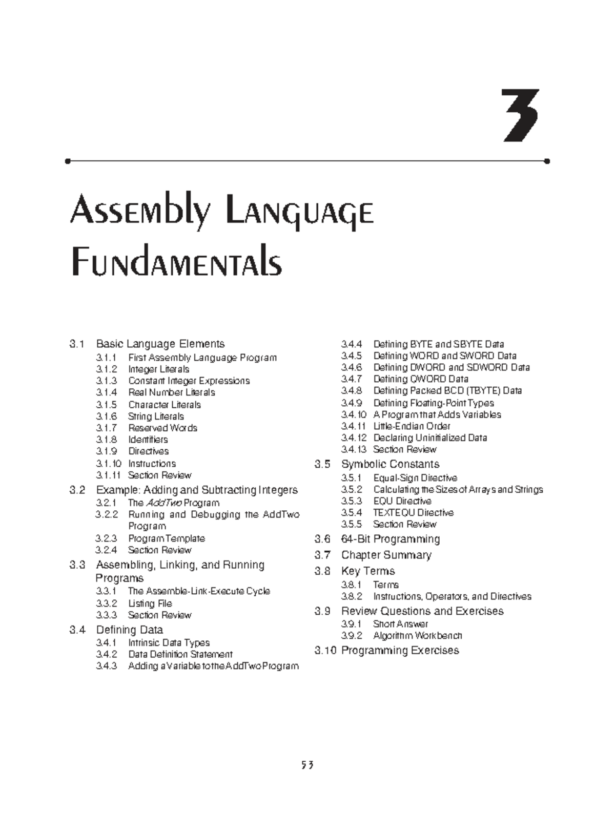 Assembly language fundamentals: Basic elements and data definitions - Studocu