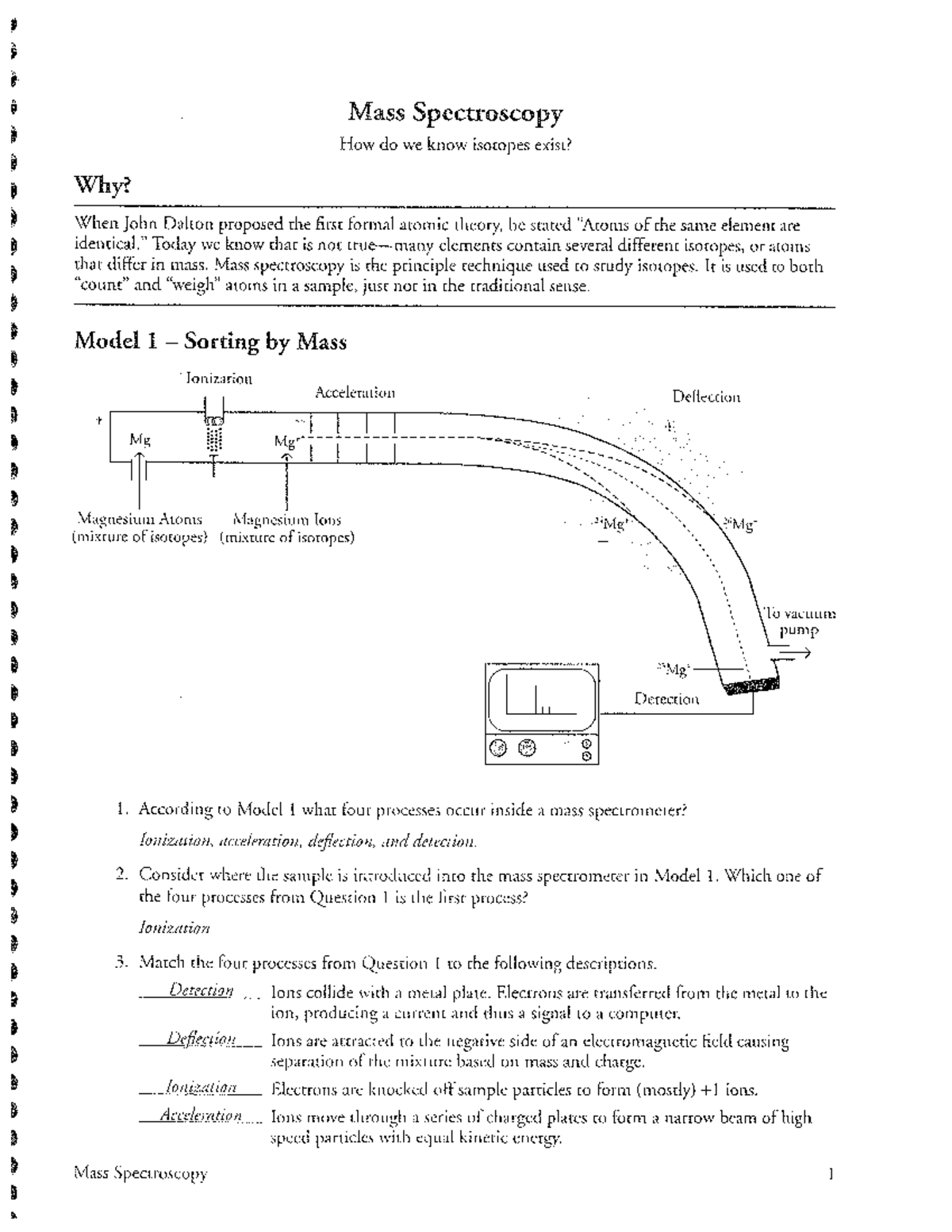 Mass Spectroscopy 435055561: Understanding Isotopes and Mass Analysis ...