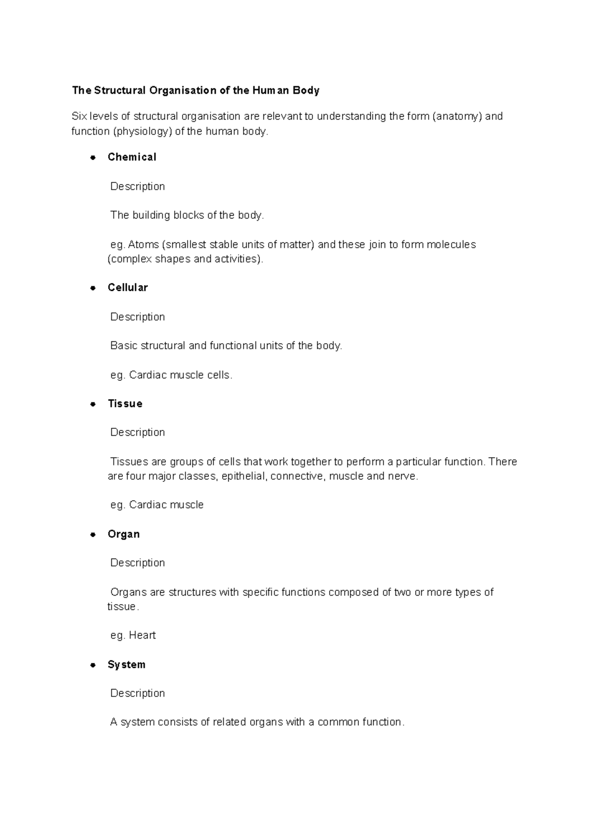 Structural Organization of the Human Body: Levels & Systems Overview ...