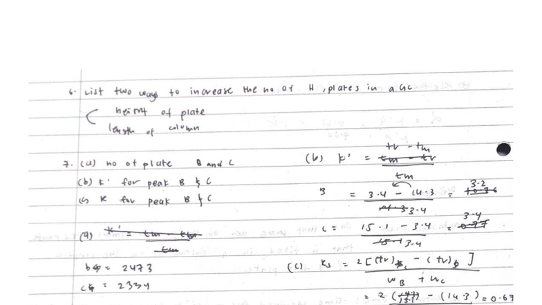 Chm260 Final Exam Notes: Increasing H Plates in GC Analysis - Studocu