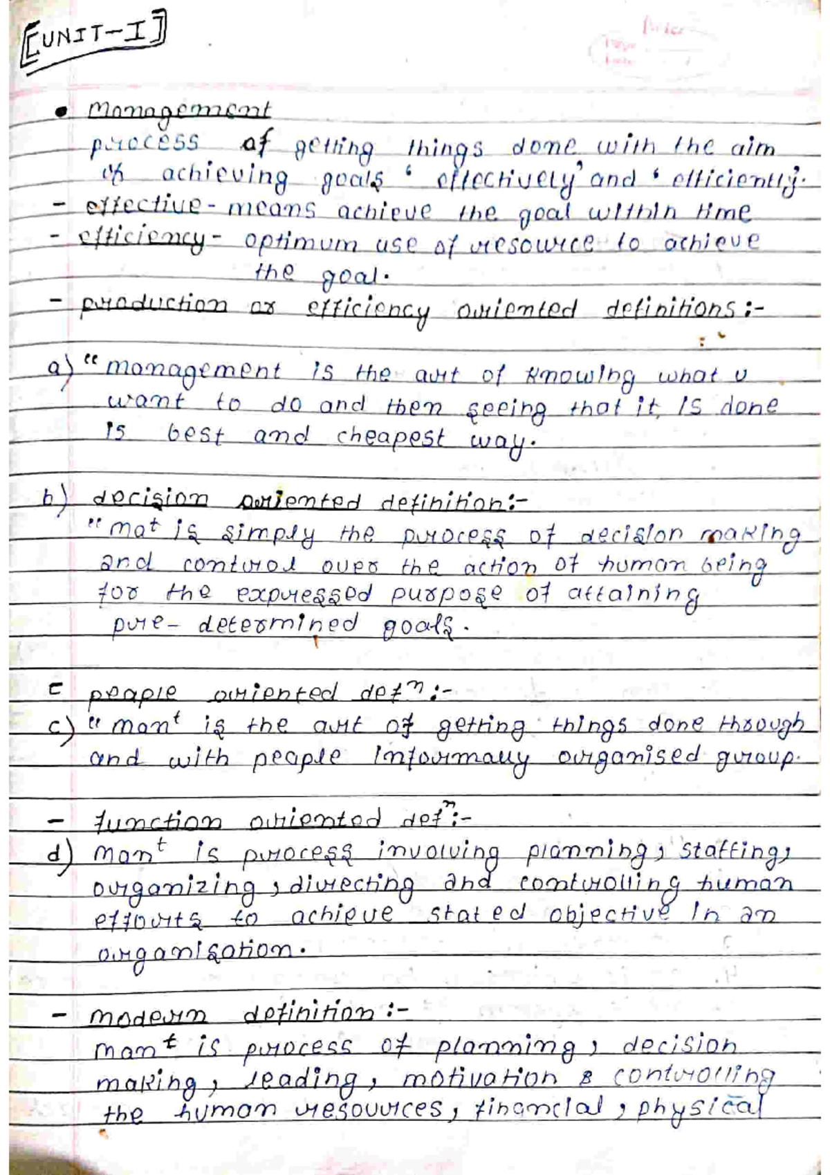 Business Administration (Notes): Management Processes and Theories ...