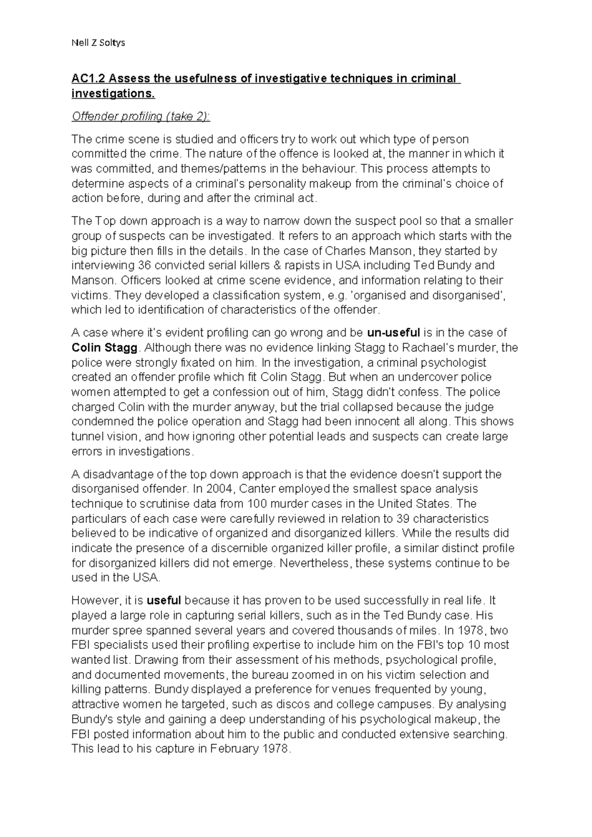 Offender Profiling Techniques in Criminal Investigations: A Study on ...