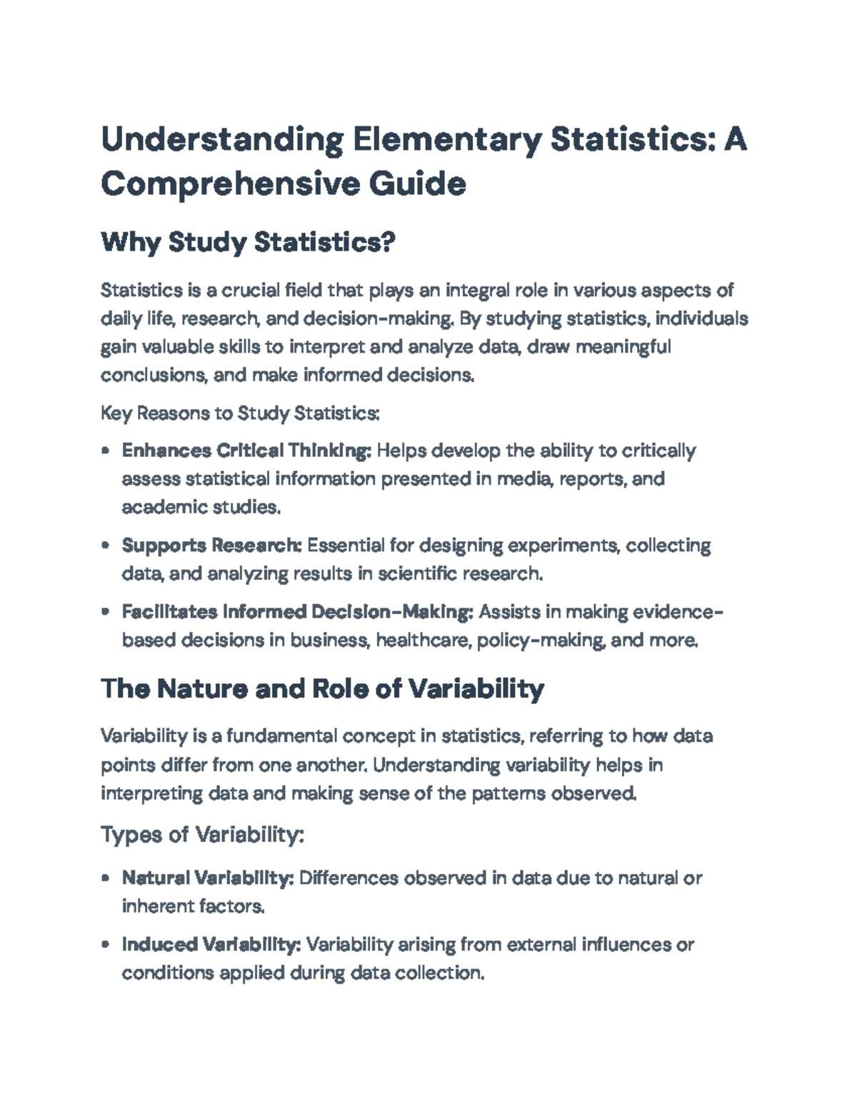 AMAT108 Final Exam Review: Key Concepts in Elementary Statistics ...
