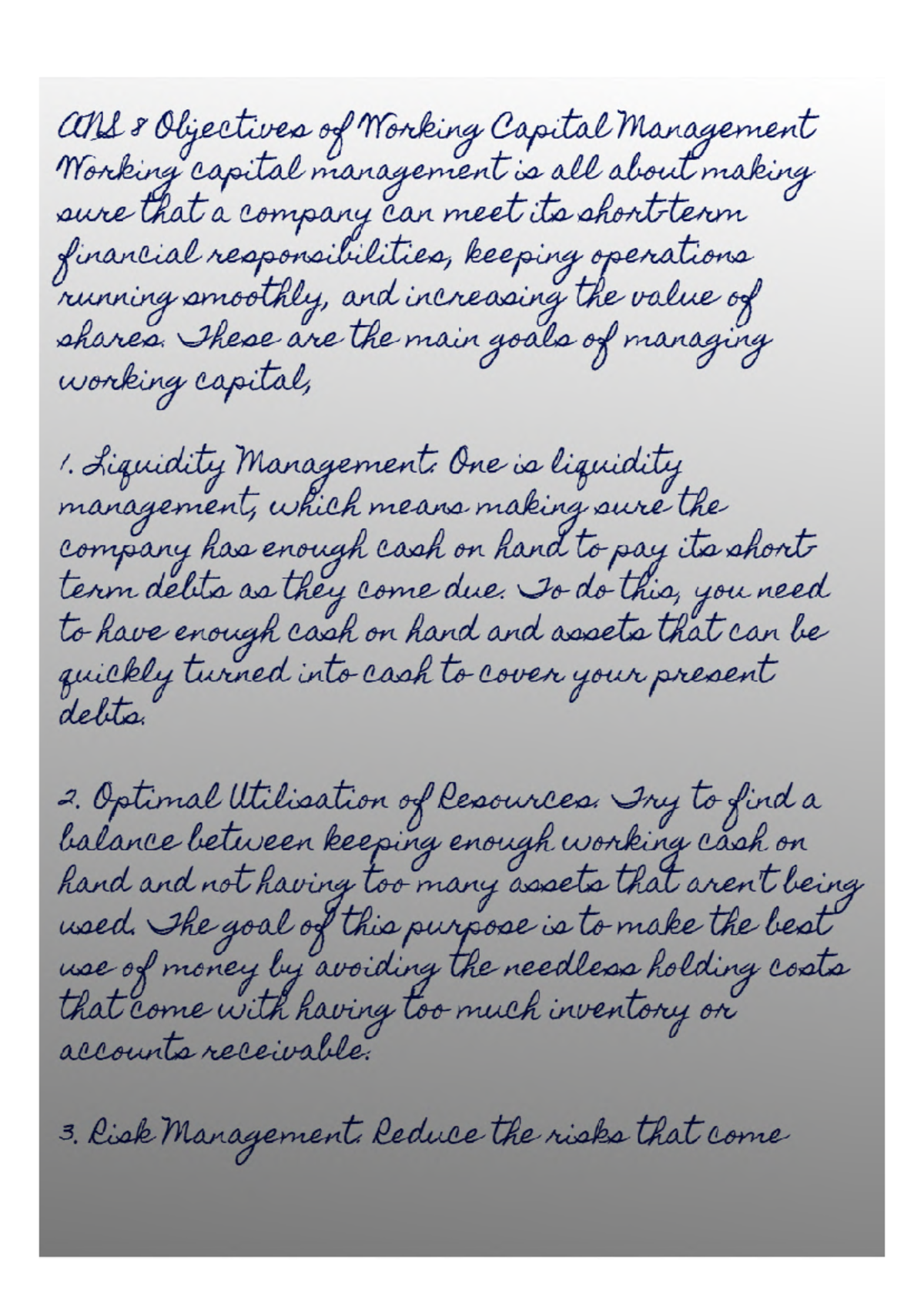 Management of Working Capital: Objectives and Strategies - Studocu