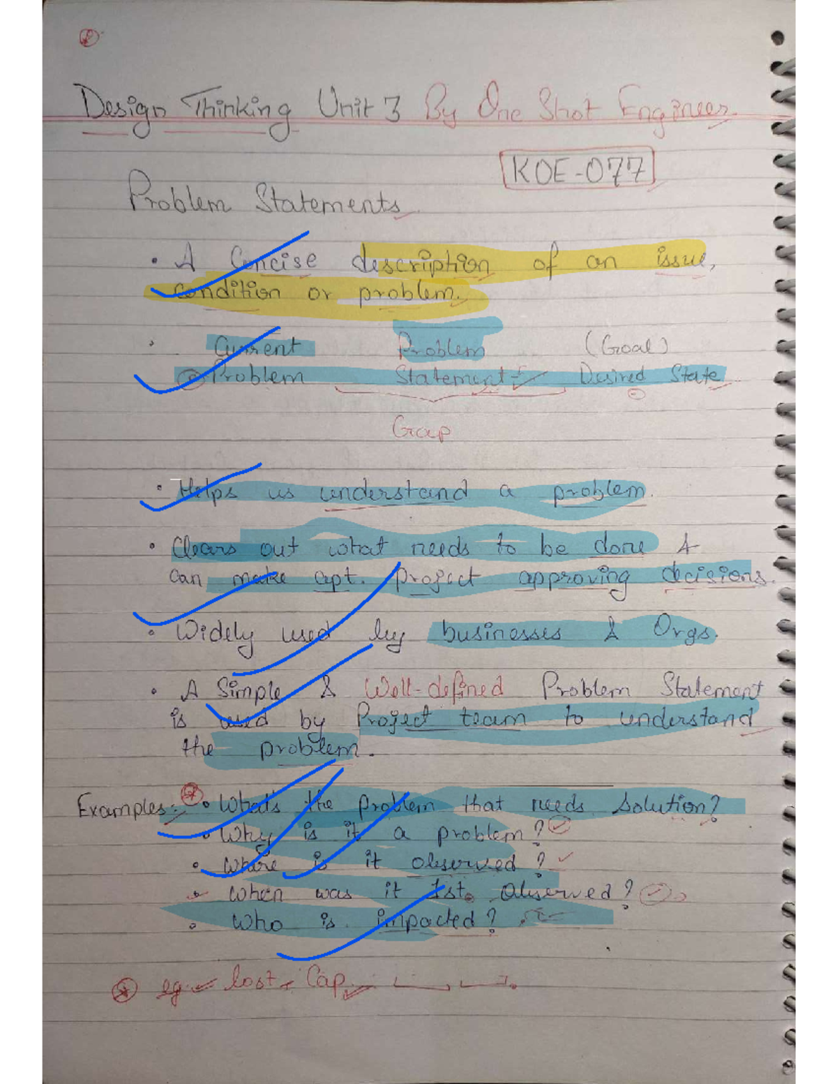 Unit 3 dt - sdfgfd - P Design Thinking Unit 3 One Shot Engineer Problem ...