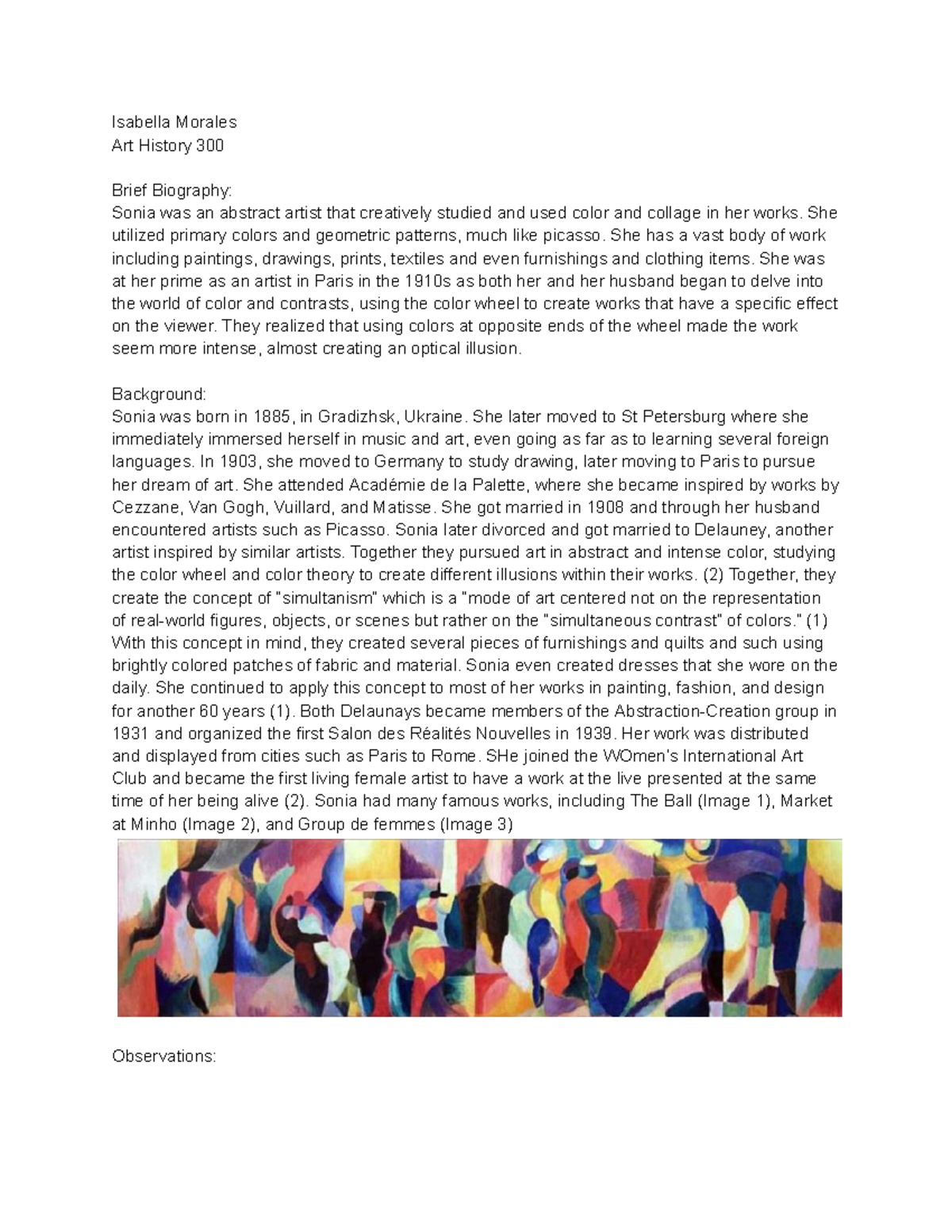 Picasso 2: Exploring Sonia Delaunay's Abstract Art and Color Theory ...