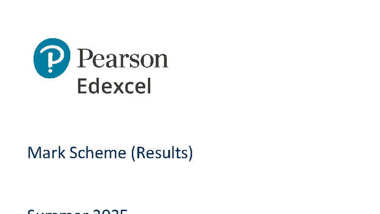 Mark Scheme for Summer 2025 Pearson Edexcel GCSE Maths (1MA1) Higher ...