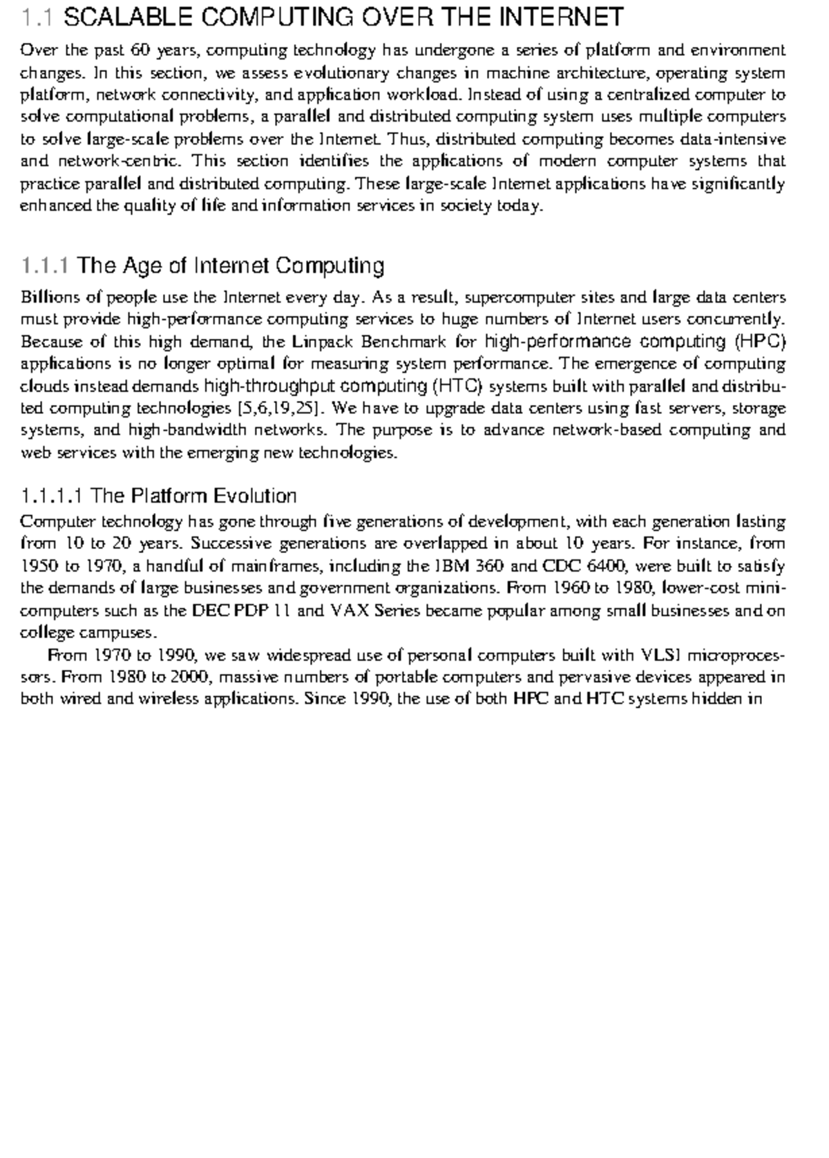 1.1 Scalable Computing Over the Internet: Trends and Applications - Studocu
