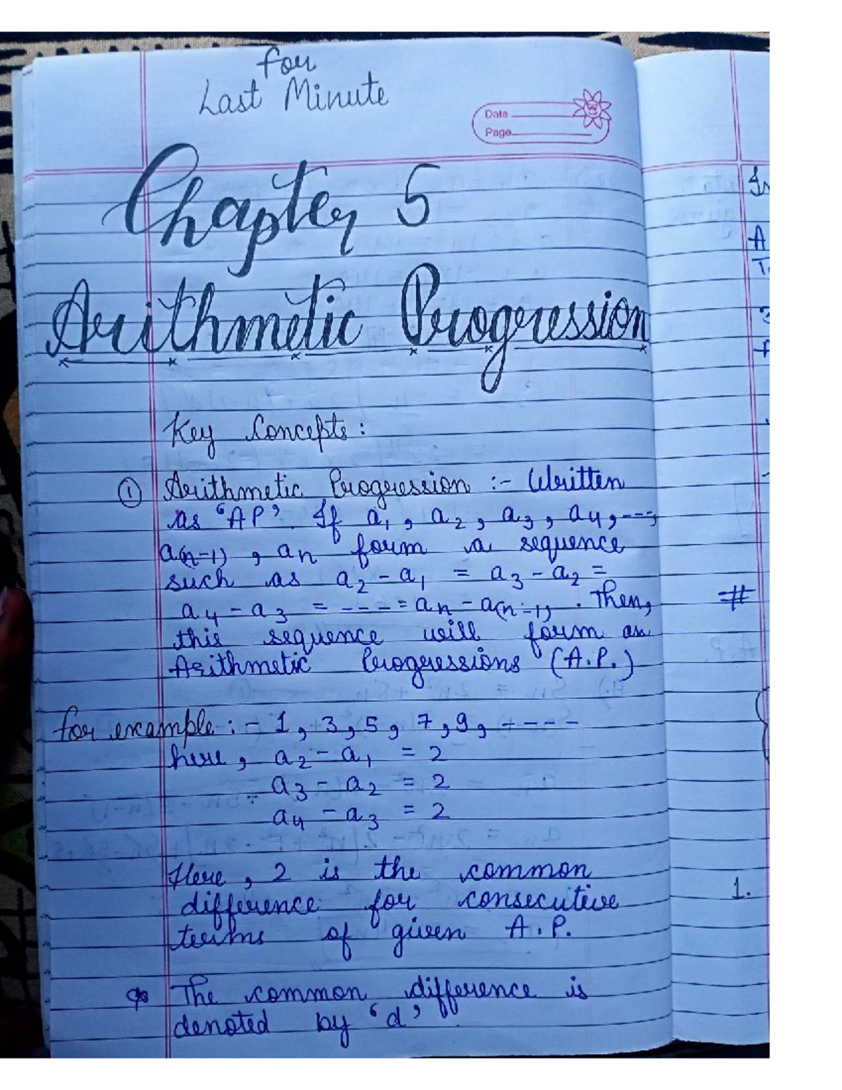 Chapter 5: Key Concepts of Arithmetic Progression (AP) for Exams - Studocu