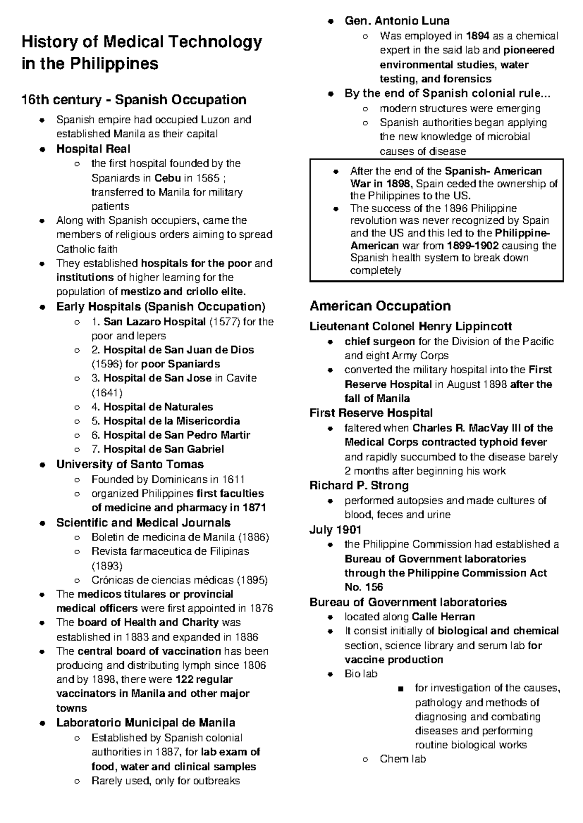 History of Medical Technology in the Philippines - Comprehensive ...