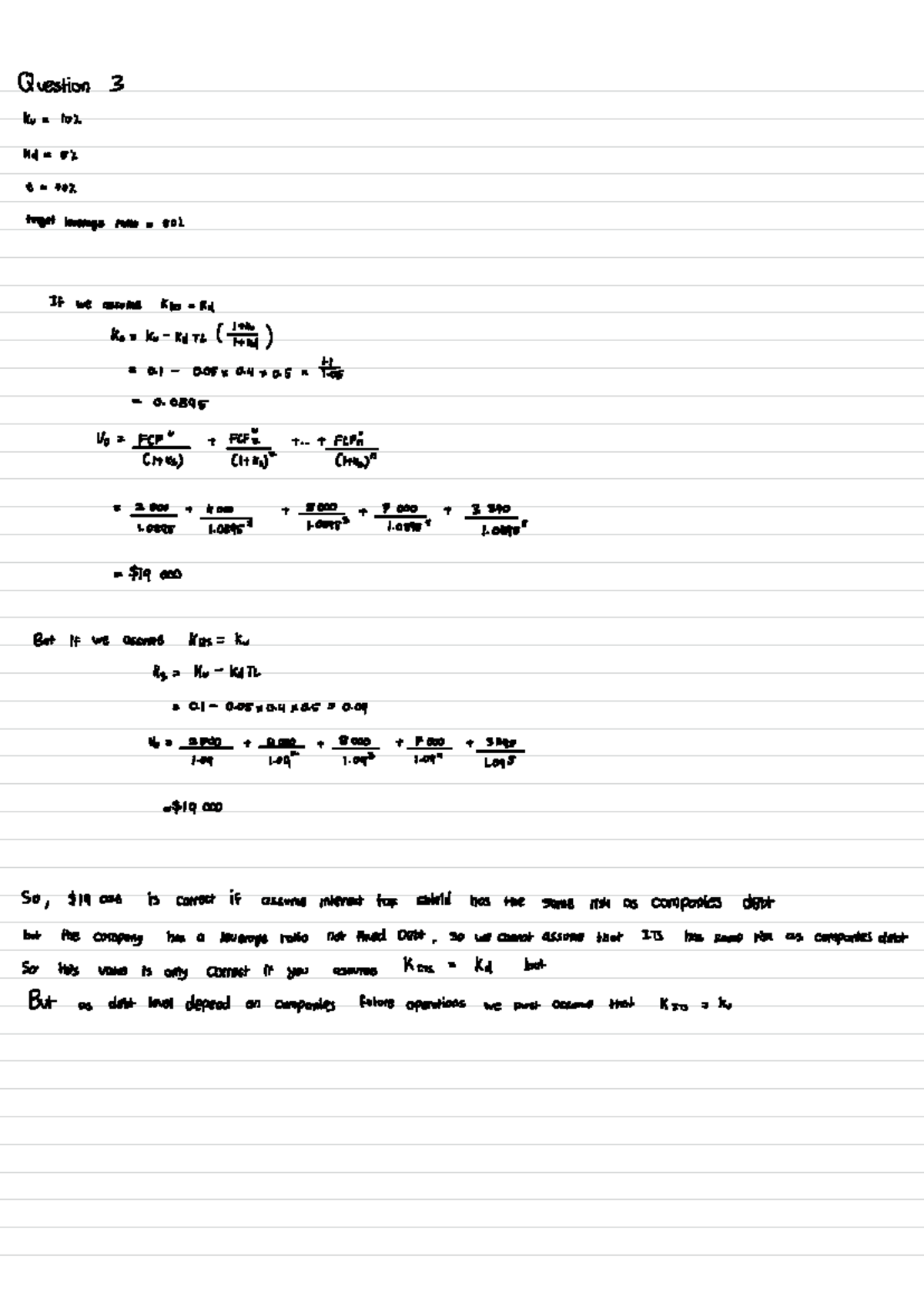 Q3 - Business Notes on Target Leverage and Debt Ratios - Studocu