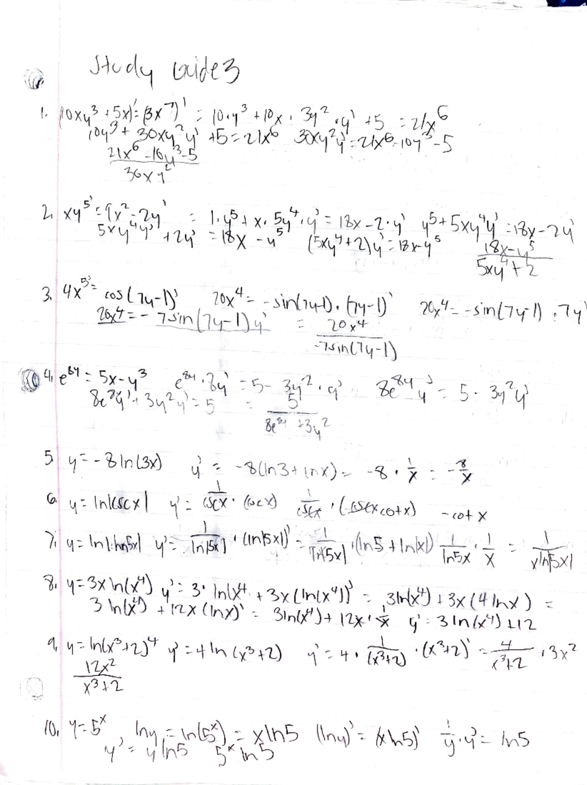 Math 261 pt3 - study guides 1 and 2 for calc 1 exam1 and exam2 - I ...