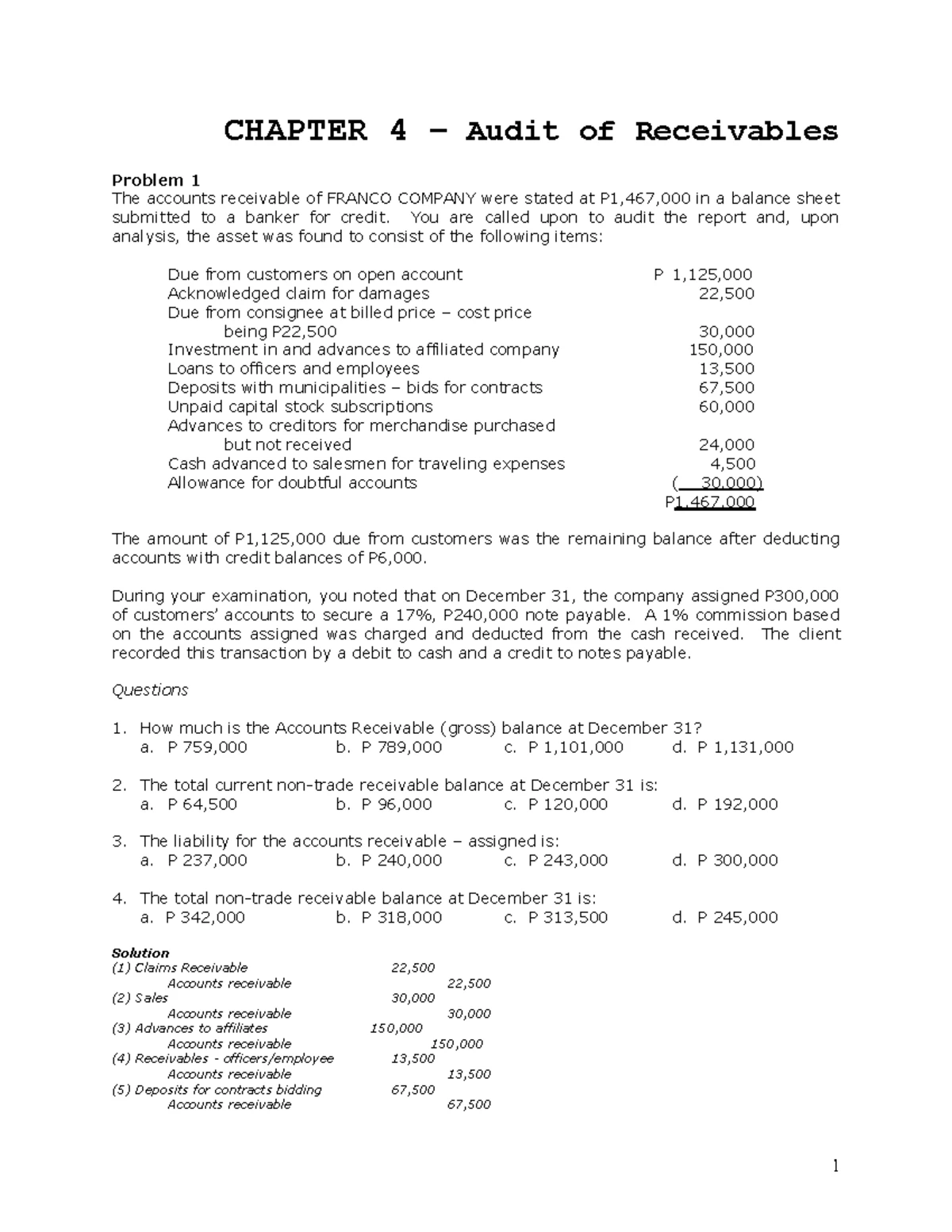 Cash and Cash Equivalents Problem Solving with Solution - Cash and Cash ...