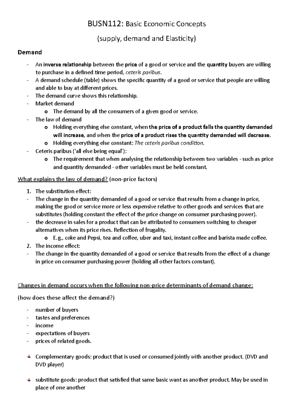 2. Basic Economic Concepts - BUSN112: Basic Economic Concepts (supply ...