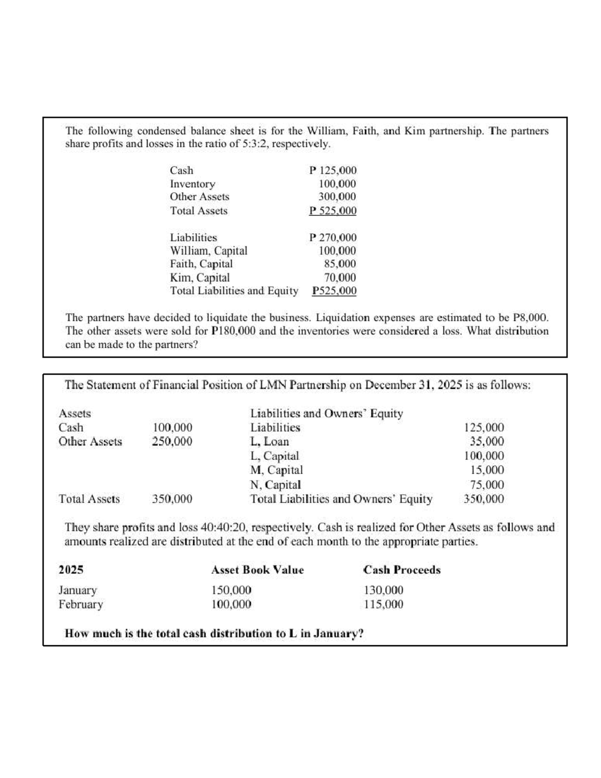 Partnership Liquidation Analysis: Pliquidation Document - Studocu