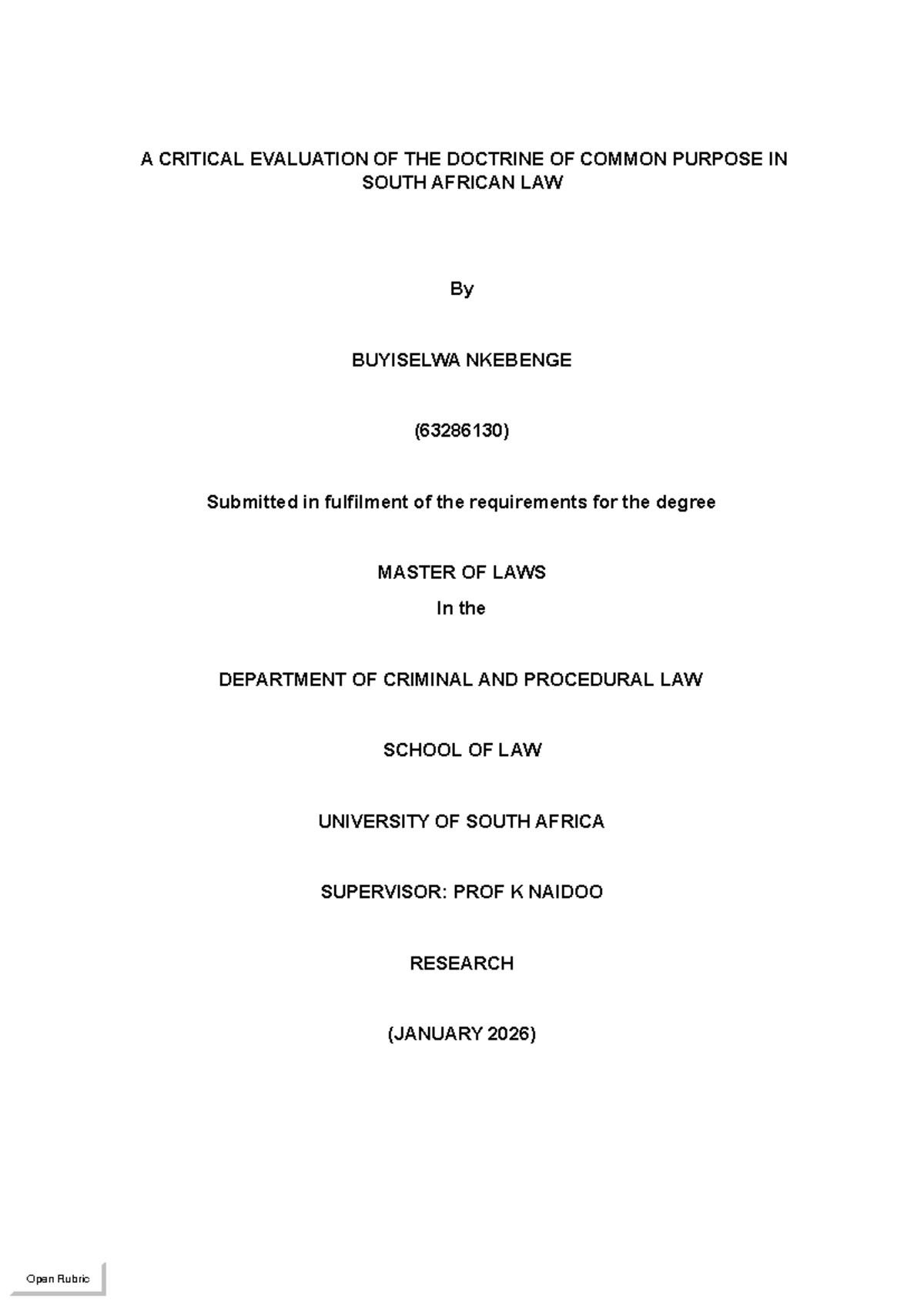 A Critical Evaluation of the Common Purpose Doctrine in South African ...