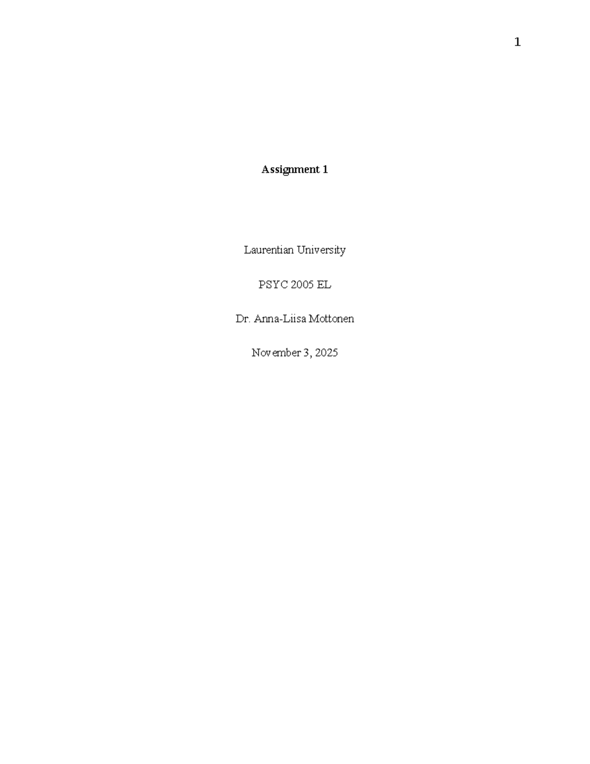 PSYC 2005 EL - Assignment 1: Research Methods in Developmental ...