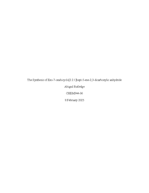 Pre-Lab EXP#10 - PRE-LAB 10 (CHEM 343) - Yaseen Waleed CHEM-343- PRE ...